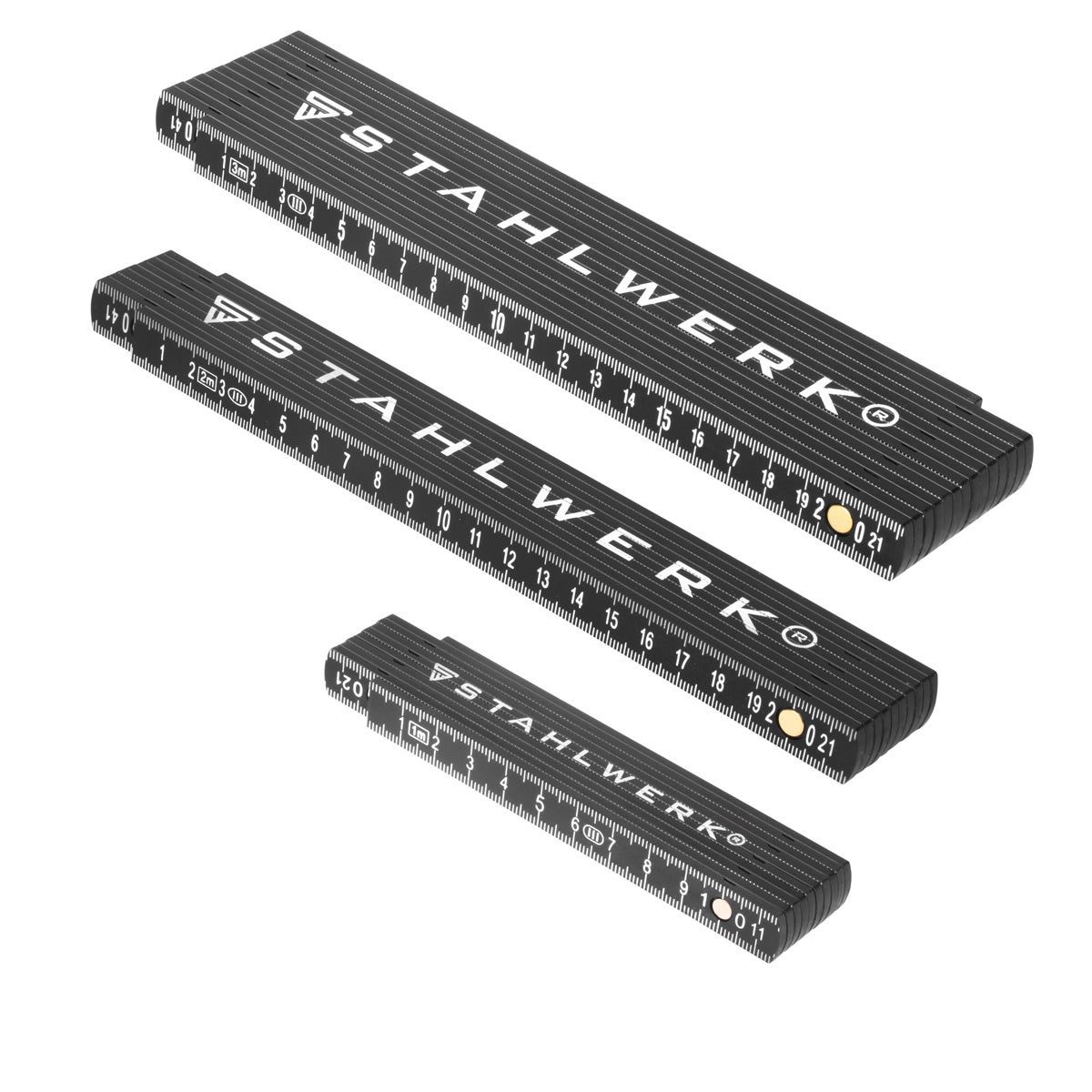 STAHLWERK Regla plegable juego de 3 1 | 2 | 3 metros regla plegable de ...