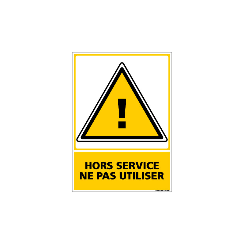 Panneau HORS SERVICE NE PAS UTILISER (C0641) 300 x 420 mm Matière PVC | Leroy Merlin