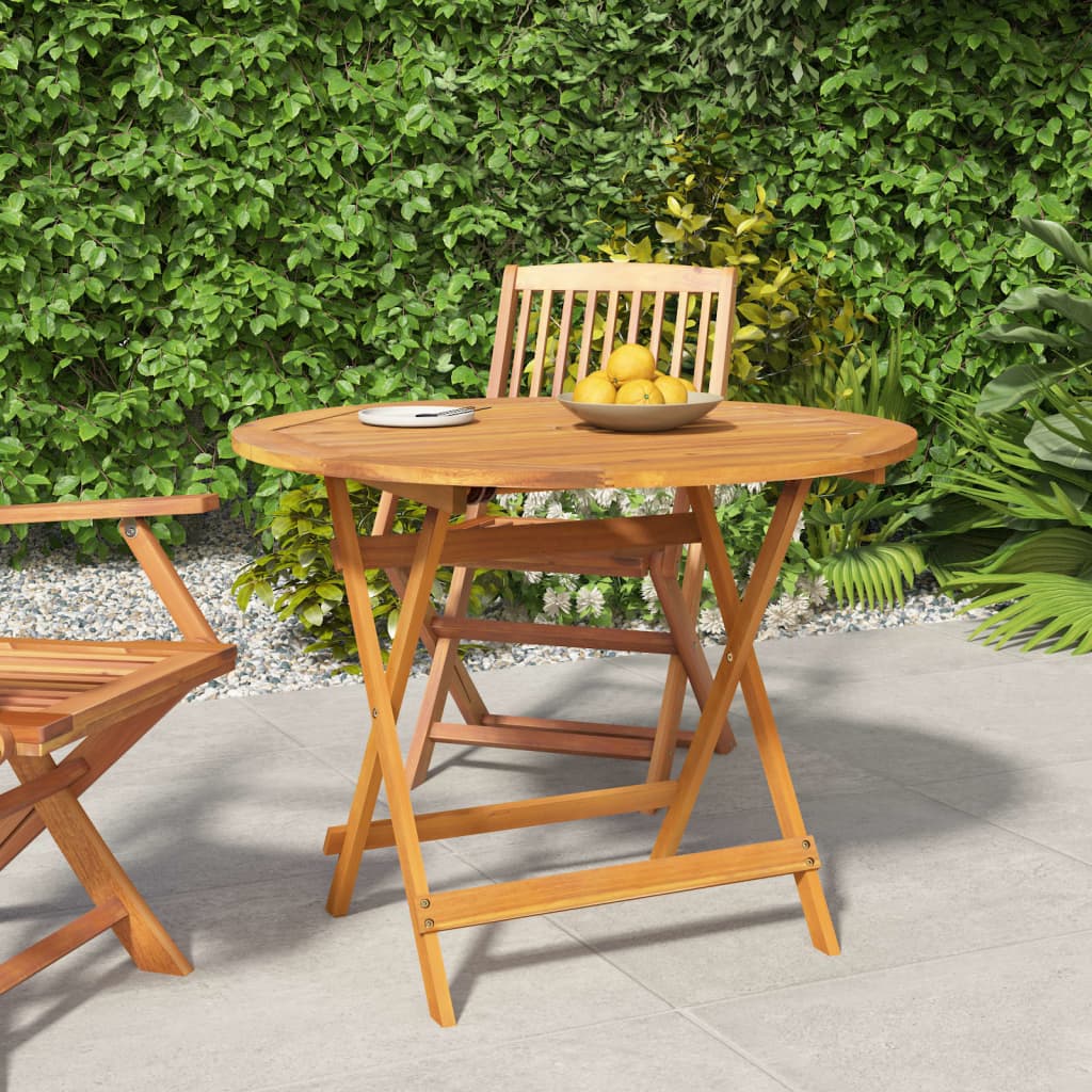 Table pliable de jardin ? 90x75 cm Bois d'acacia solide | Leroy Merlin