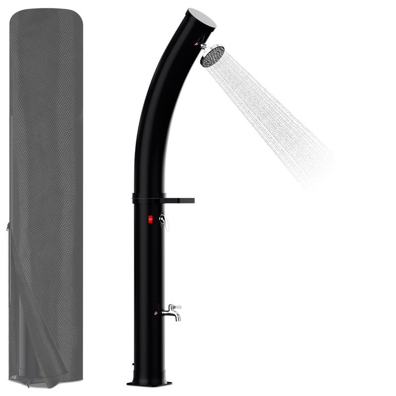 Ducha solar exterior Ducha solar de jardín 35L Curvada Negra | Leroy Merlin