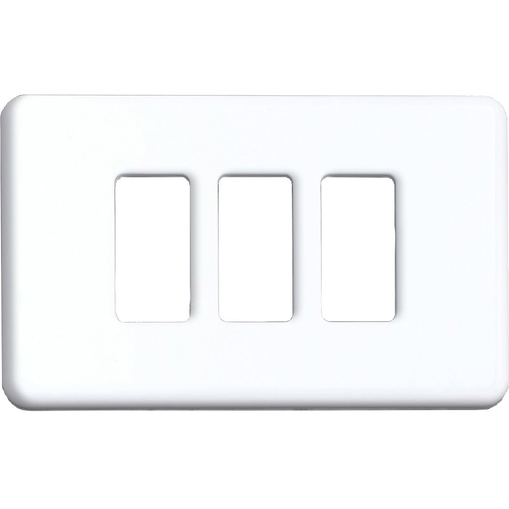 CACHE INTERRUPTEUR PLASTIQUE 3P BLANC** | Leroy Merlin