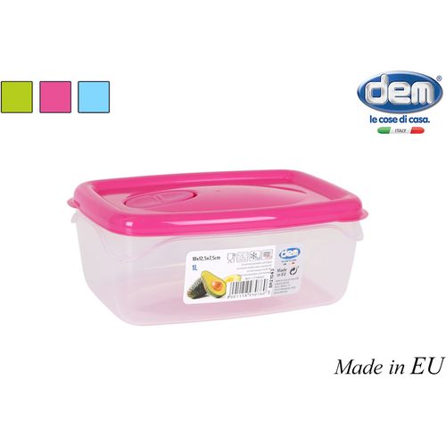 FIAMBRERA 1L HERMÉTICA MICROONDAS RECTANGULAR (COLORES SURTIDOS) | DEM | Leroy Merlin