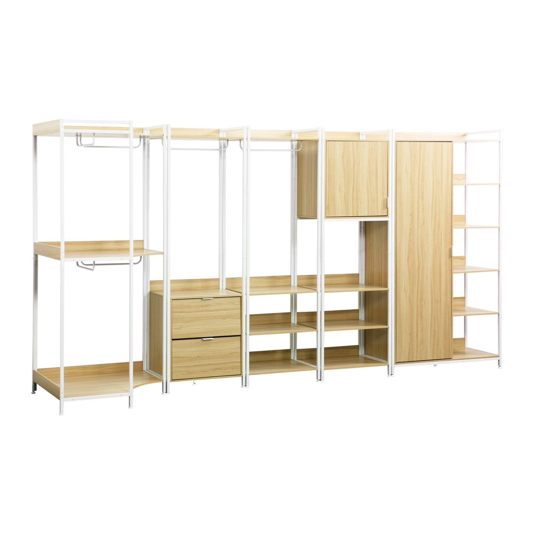 Kit dressing modulable blanc avec 5 éléments. L 360 x P 48 x H 190 ...