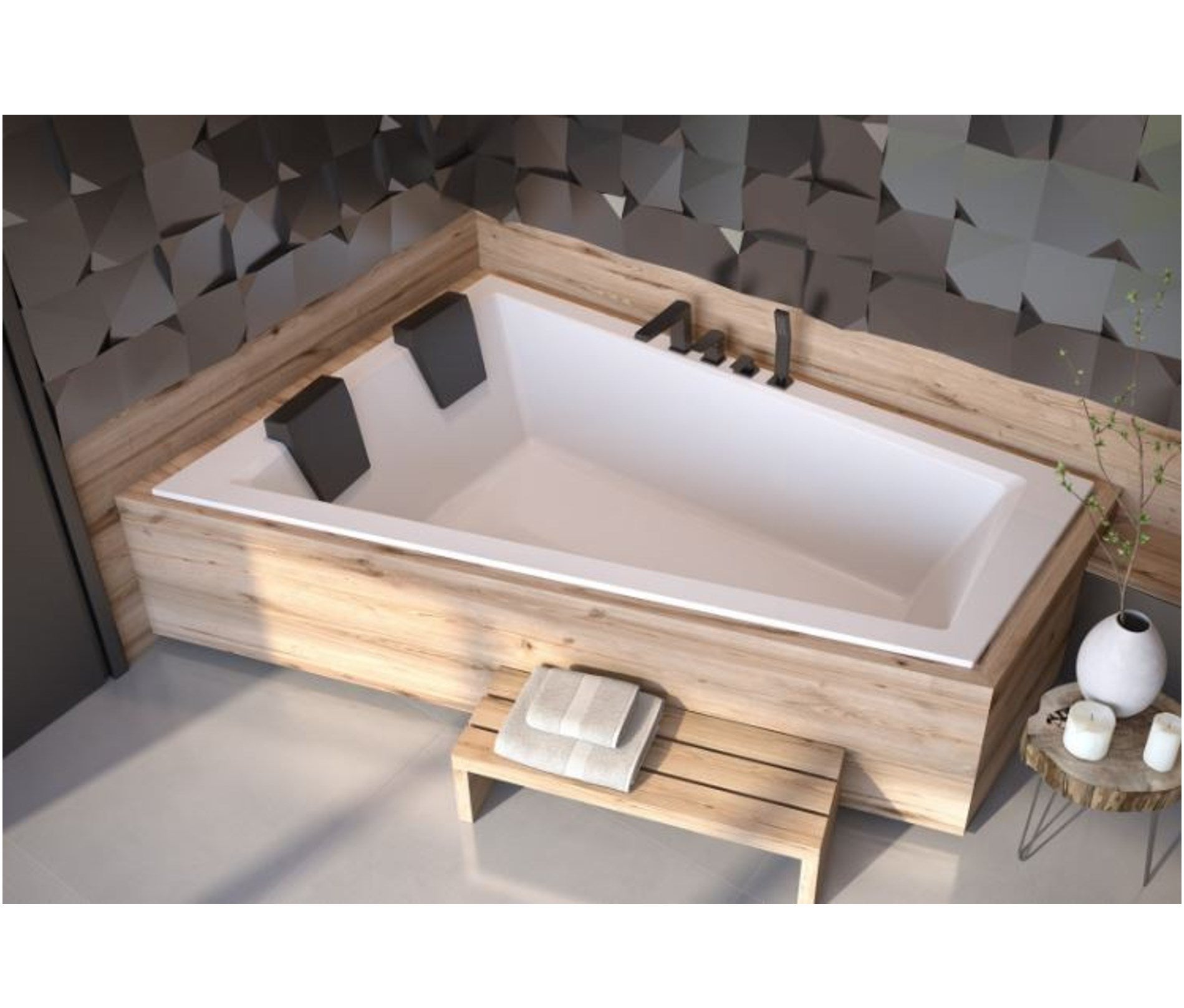 Baignoire d'angle Gauche ULTIMA DUO ultra-slim - Dimensions: 180cm ...