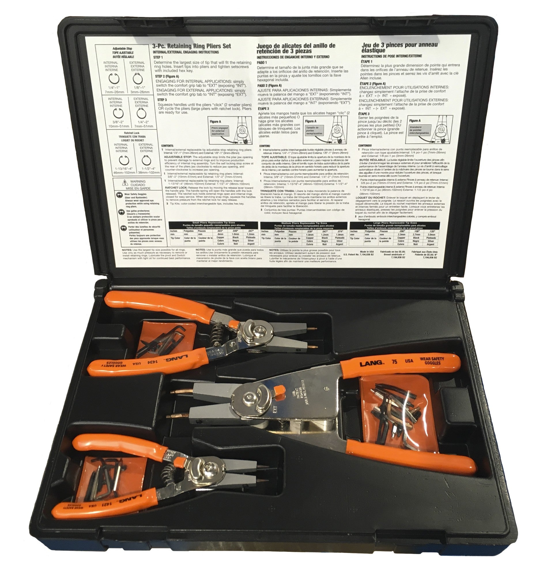 1465 JUEGO 3 ALICATES SEEGER REFERENCIA 5800N | Leroy Merlin