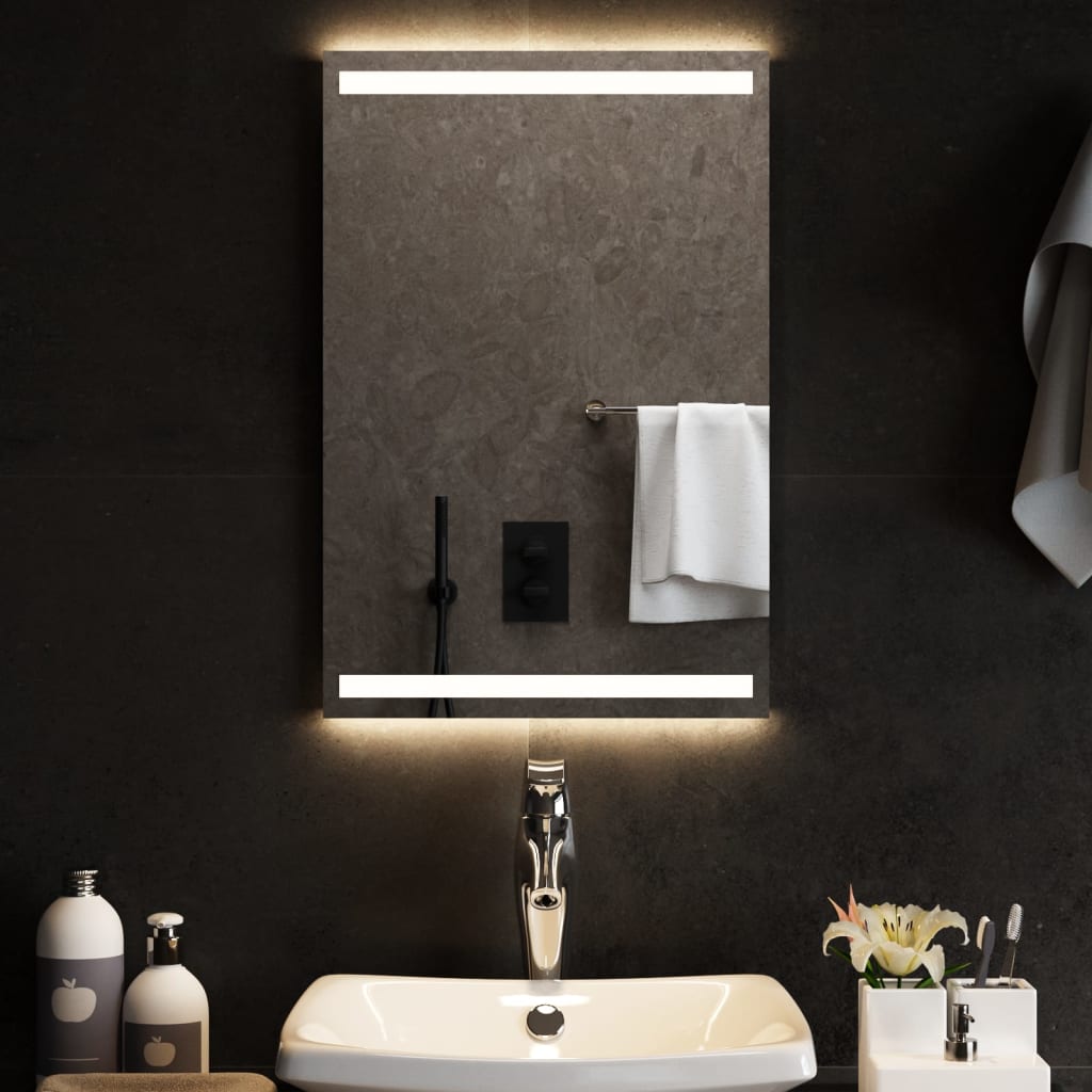 Espejo de Baño LED 40x60 cm IP65 con Luz USB – Instalación Vertical u ...