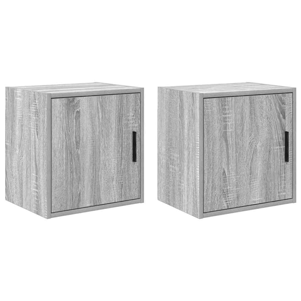 Meuble de rangement | Armoires murales de garage 2 pcs sonoma gris bois ...