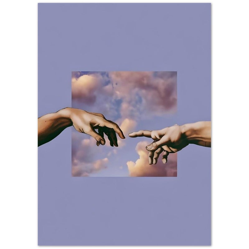 Poster Michel-Ange 50x70 cm violet art moderne décoration murale papier ...