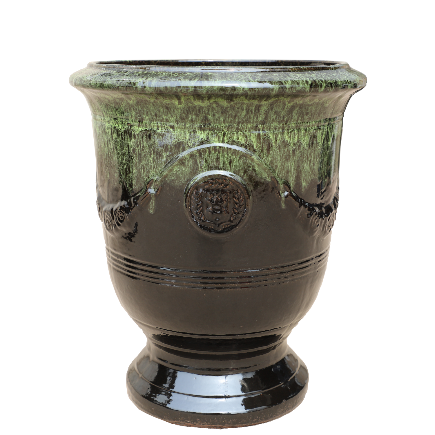 Pot grande taille d'extérieur RICHELIEU 46x56cm vert sur noir, fait ...