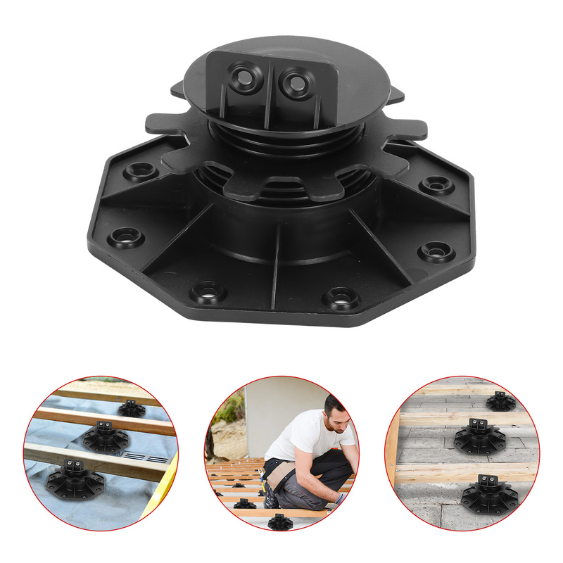 Plot terrasse bois ou composite Noir Plot terrasse pour dalle réglable ...