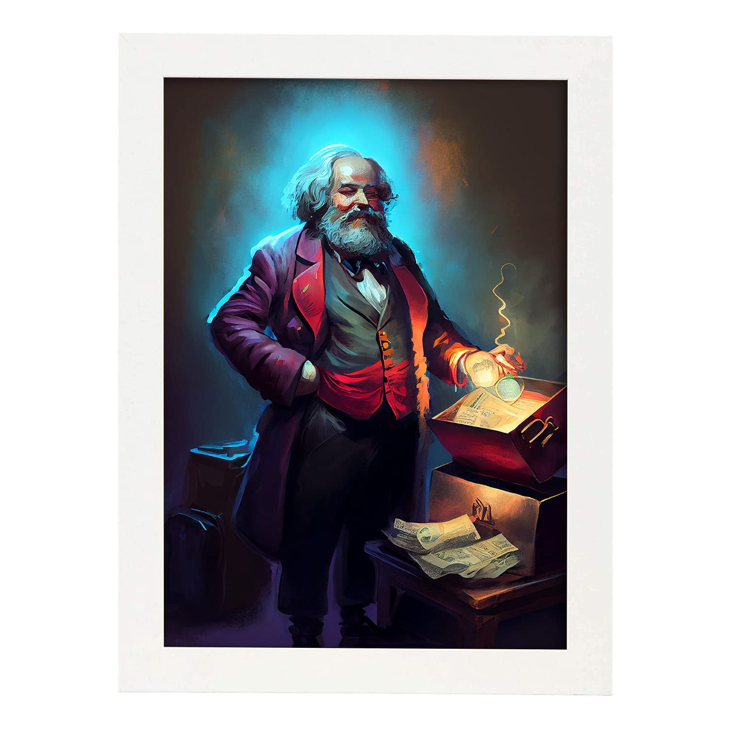 Nacnic Poster De Karl Marx En Estilo Retrato A Todo Color Ilustraciones ...