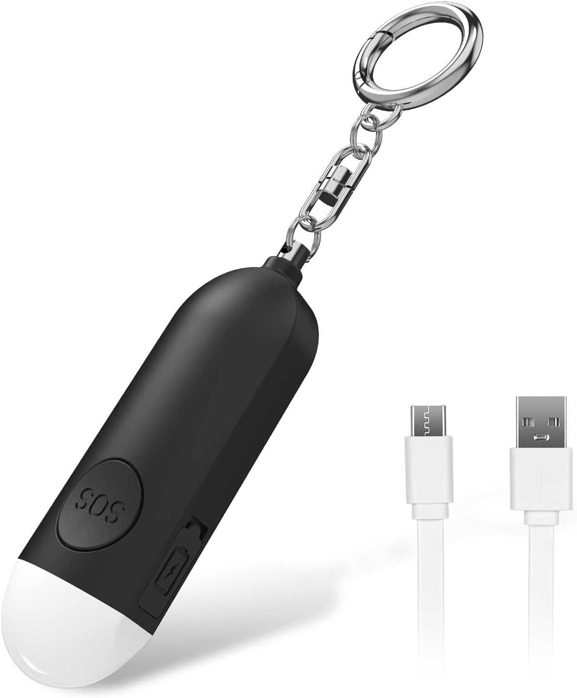 Mini alarme rechargeable avec 130 dB et lumière LED pour femmes ...