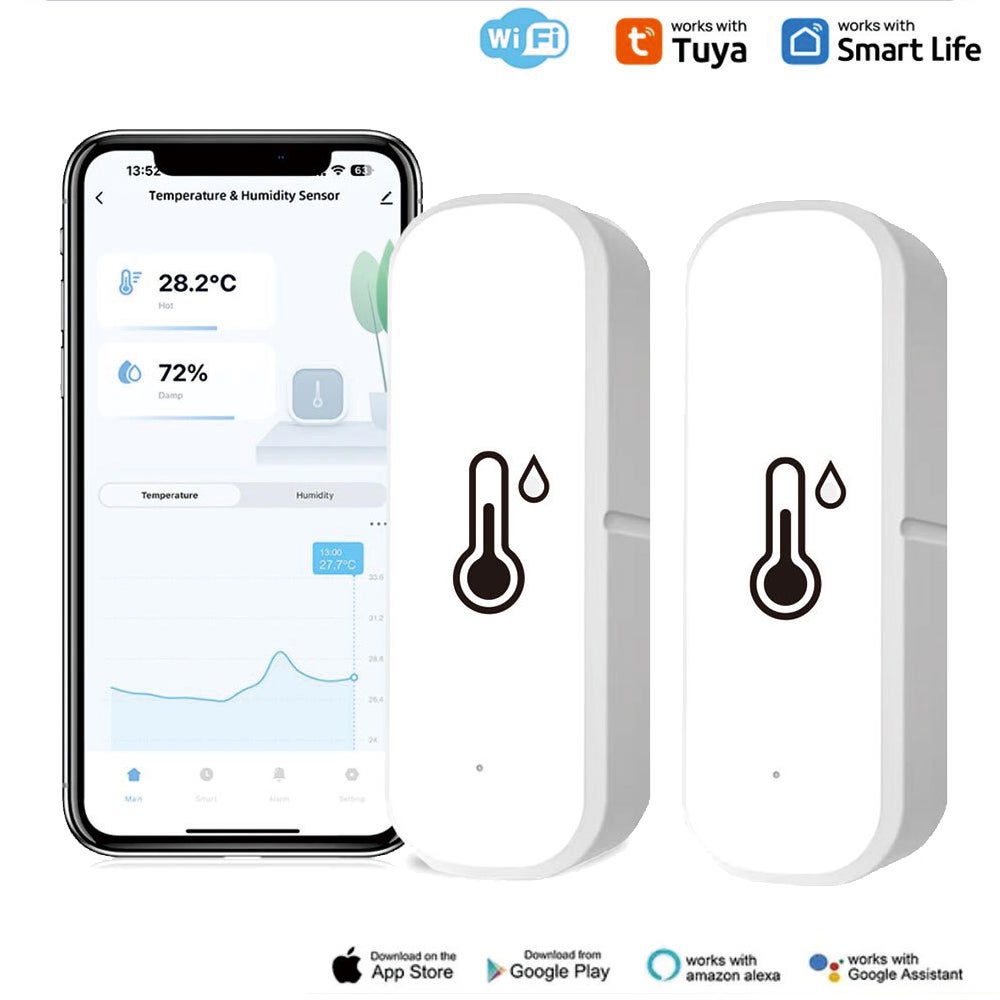 Set di 2 sensori termometro igrometro WiFi, sensore di umidità della ...