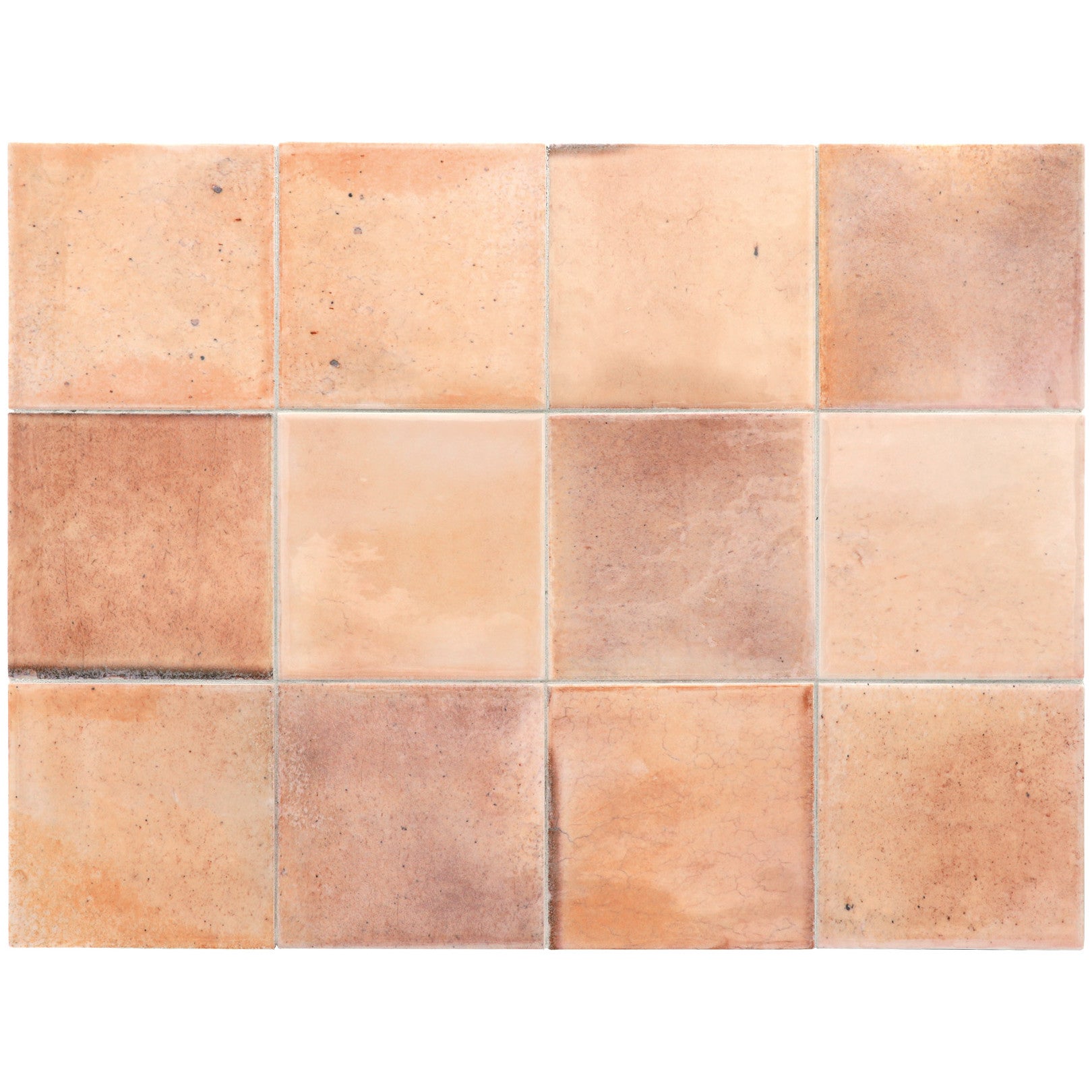 Carrelage mural faïence effet rustique THANGLONG 10x10 cm Pink ...
