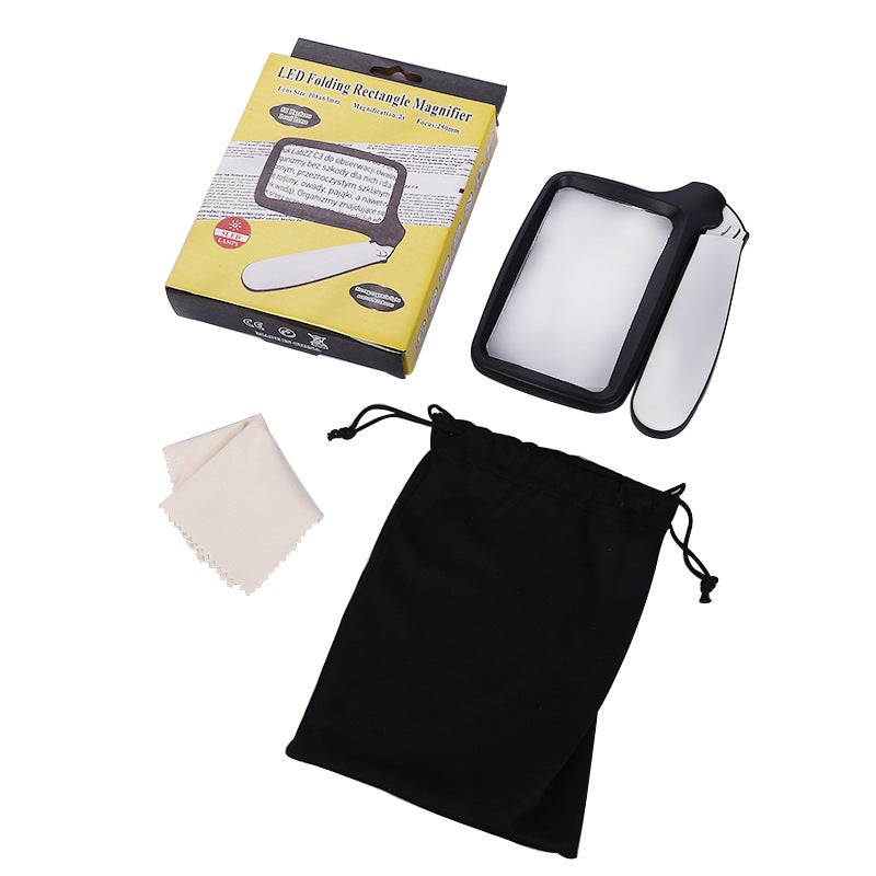 Lupa plegable portátil 2x con luz LED, lupa acrílica para la lectura de ...