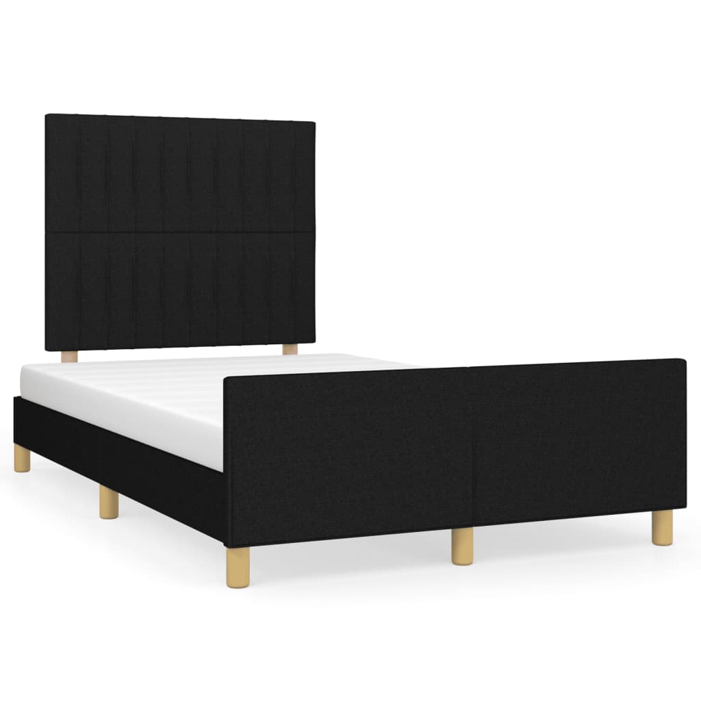 Lit double，Lit adulte，Cadre de lit avec tête de lit Noir 120x200 cm ...