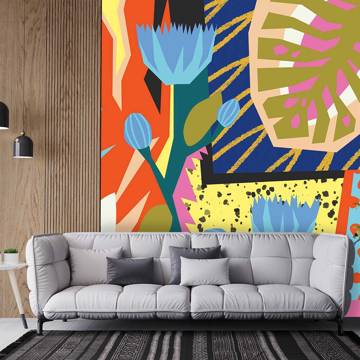 Papier peint graphique pop color | Leroy Merlin