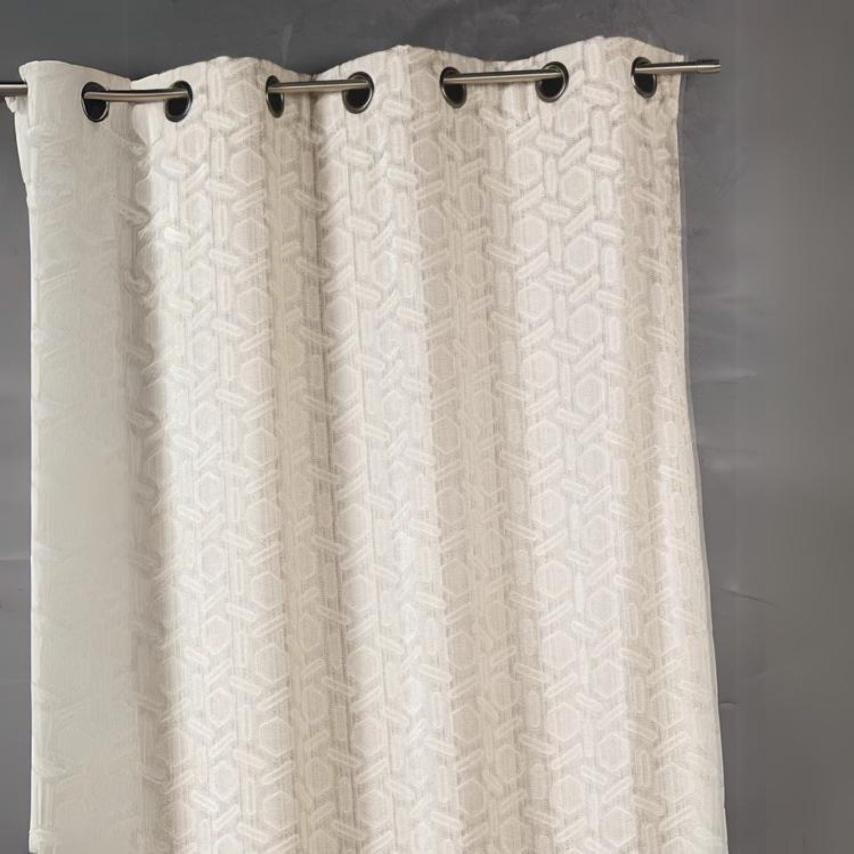 Rideau jacquard à imprimés design - Ivoire - 140x260 cm - Jacquard ...