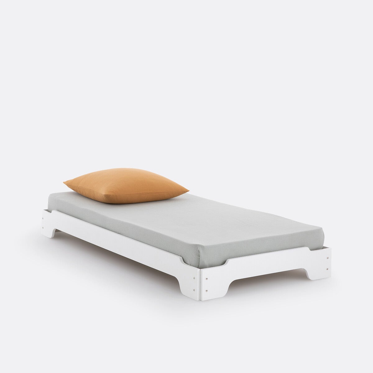 Lit empilable avec sommier, Egzigu - Blanc - 90 x 190 cm | Leroy Merlin