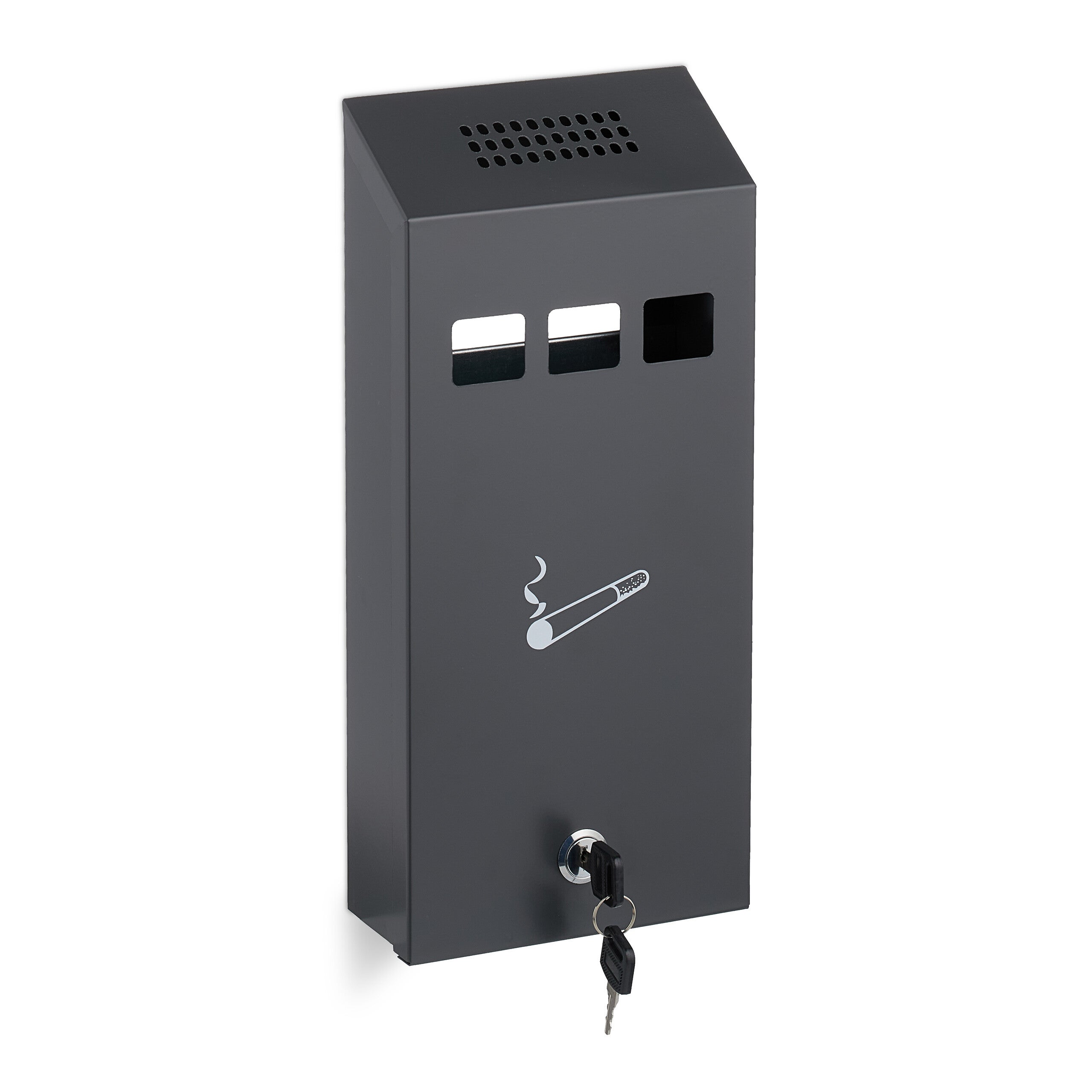 Relaxdays Cendrier mural, verrouillable, métallique (fer), H x L x P ...