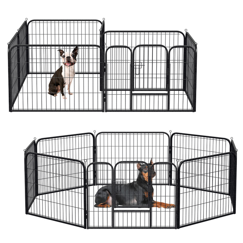 Parc pour chiots avec toit Enclos en métal pour chiots 80x60cm | Leroy ...