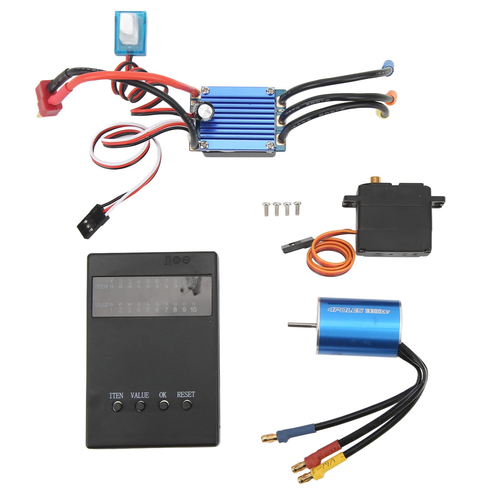 Ensemble combiné RC sans balais, moteur 3300KV 25A ESC 2.2KG, Kit de servo et de carte de ...