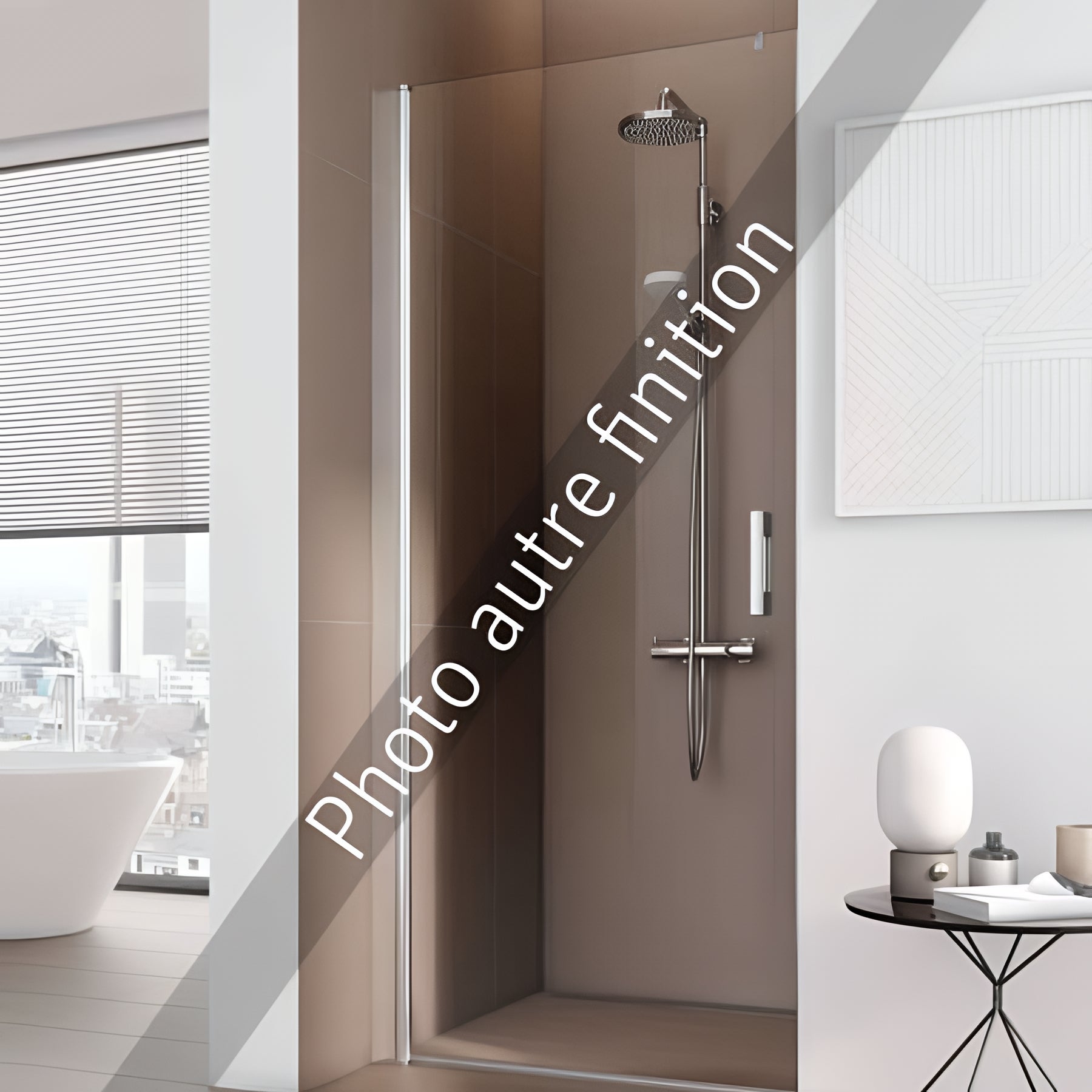 Porte de douche pivotante largeur 75cm hauteur 2,00m profilé argent ...