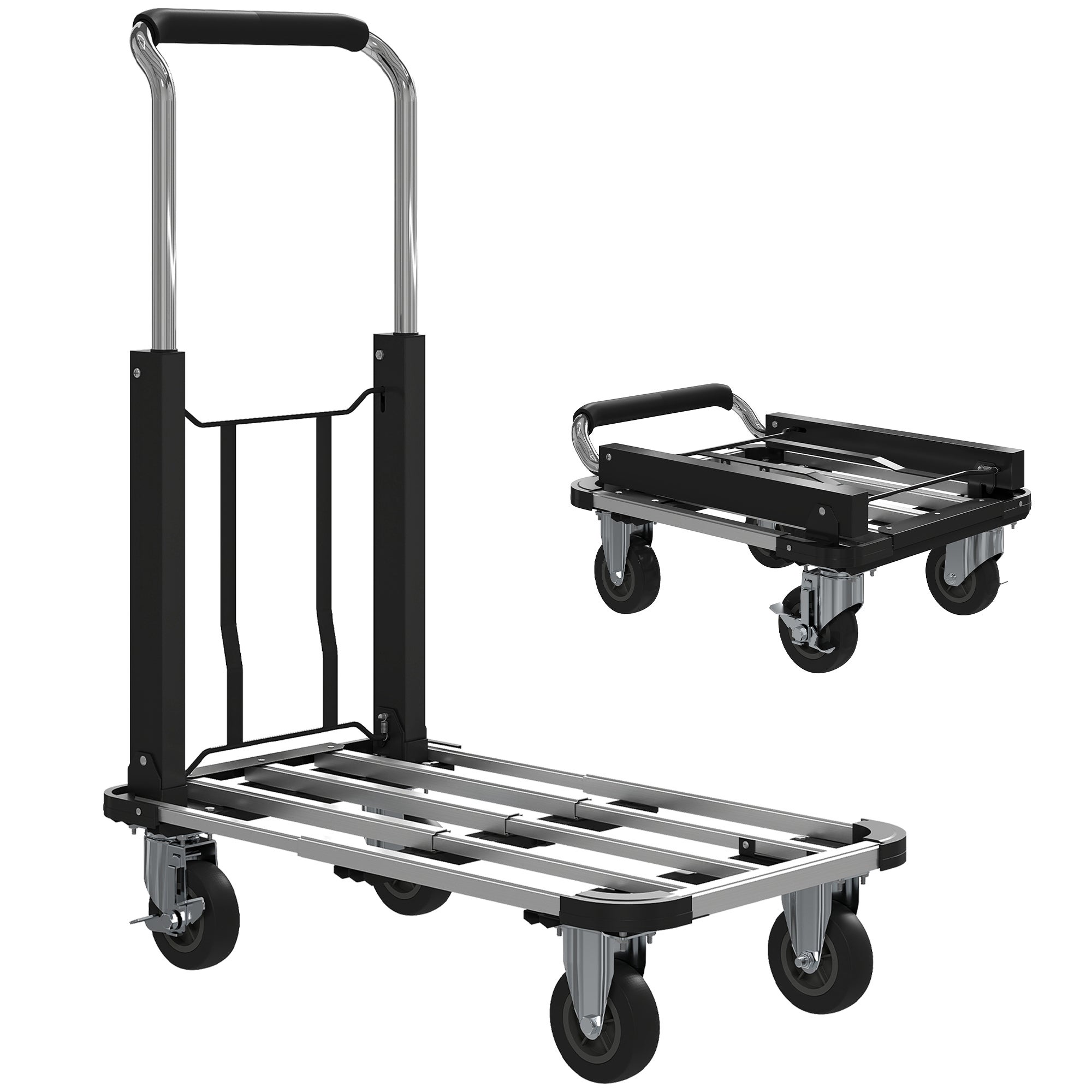 Carro Transporte Plegable Aluminio 150kg Plataforma Extensible Asa ...