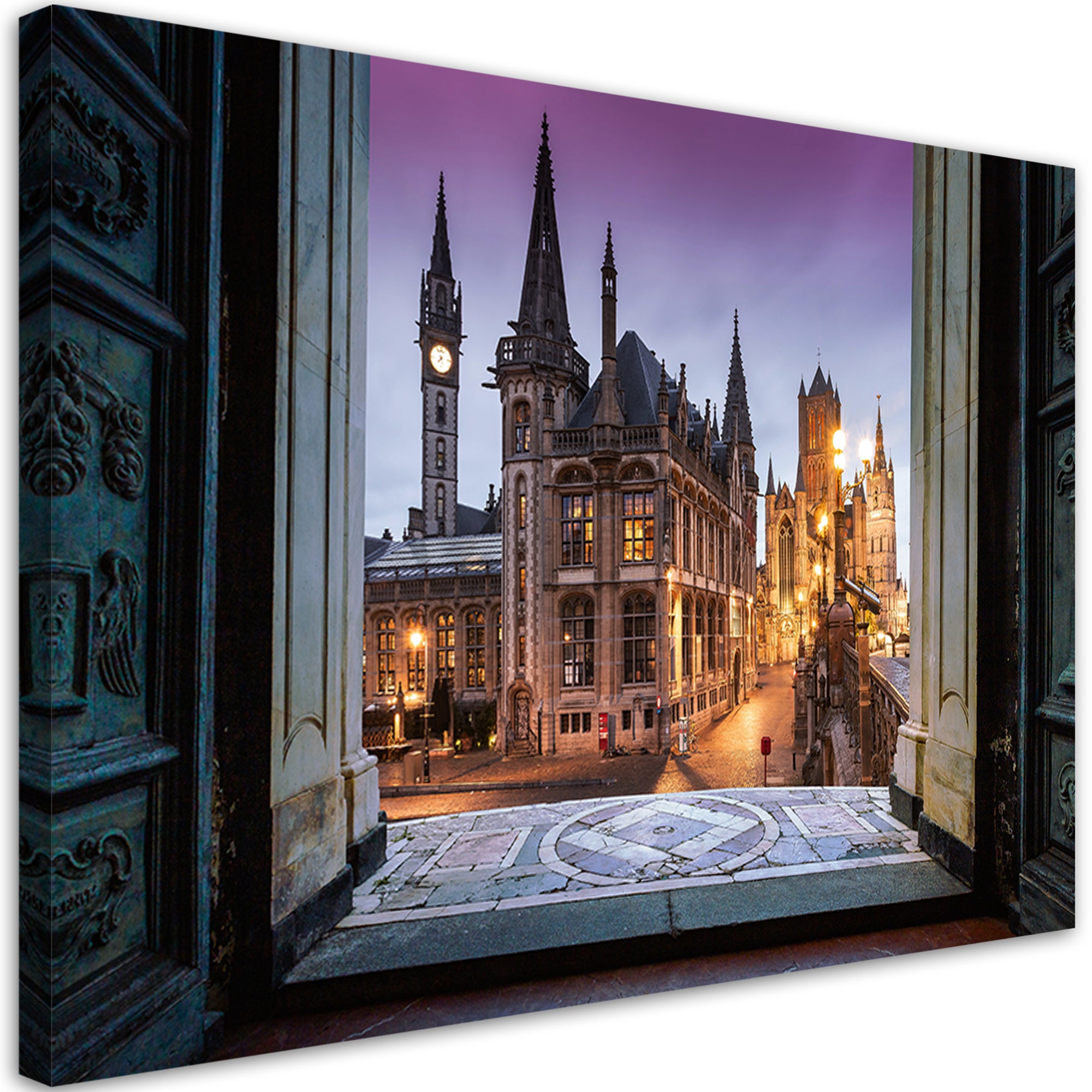 Cadre déco, Vue de la ville Architecture Gand 60x40 | Leroy Merlin