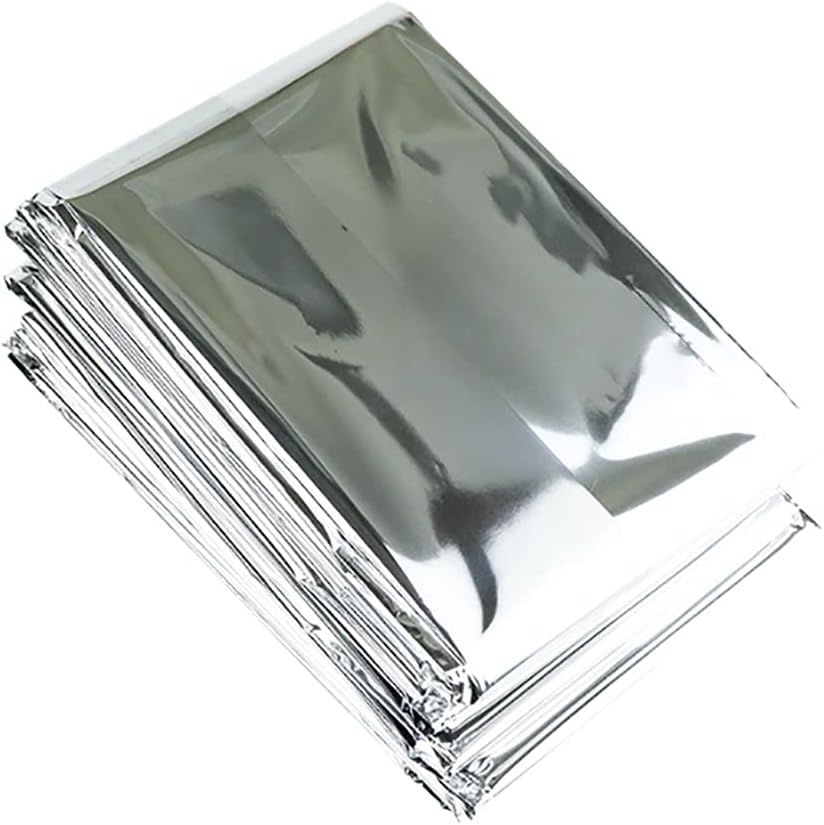 Confezione da 4 coperte termiche di emergenza in Mylar - (Argento) 210* ...