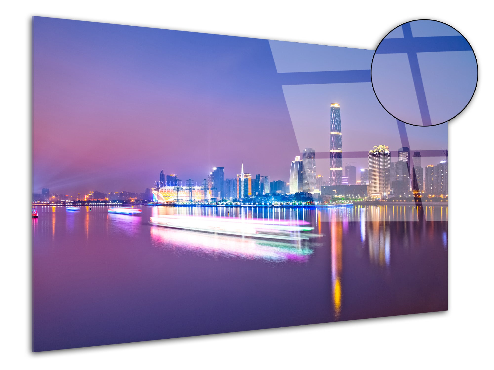 Tableau plexiglas deco city moderne by night | Leroy Merlin