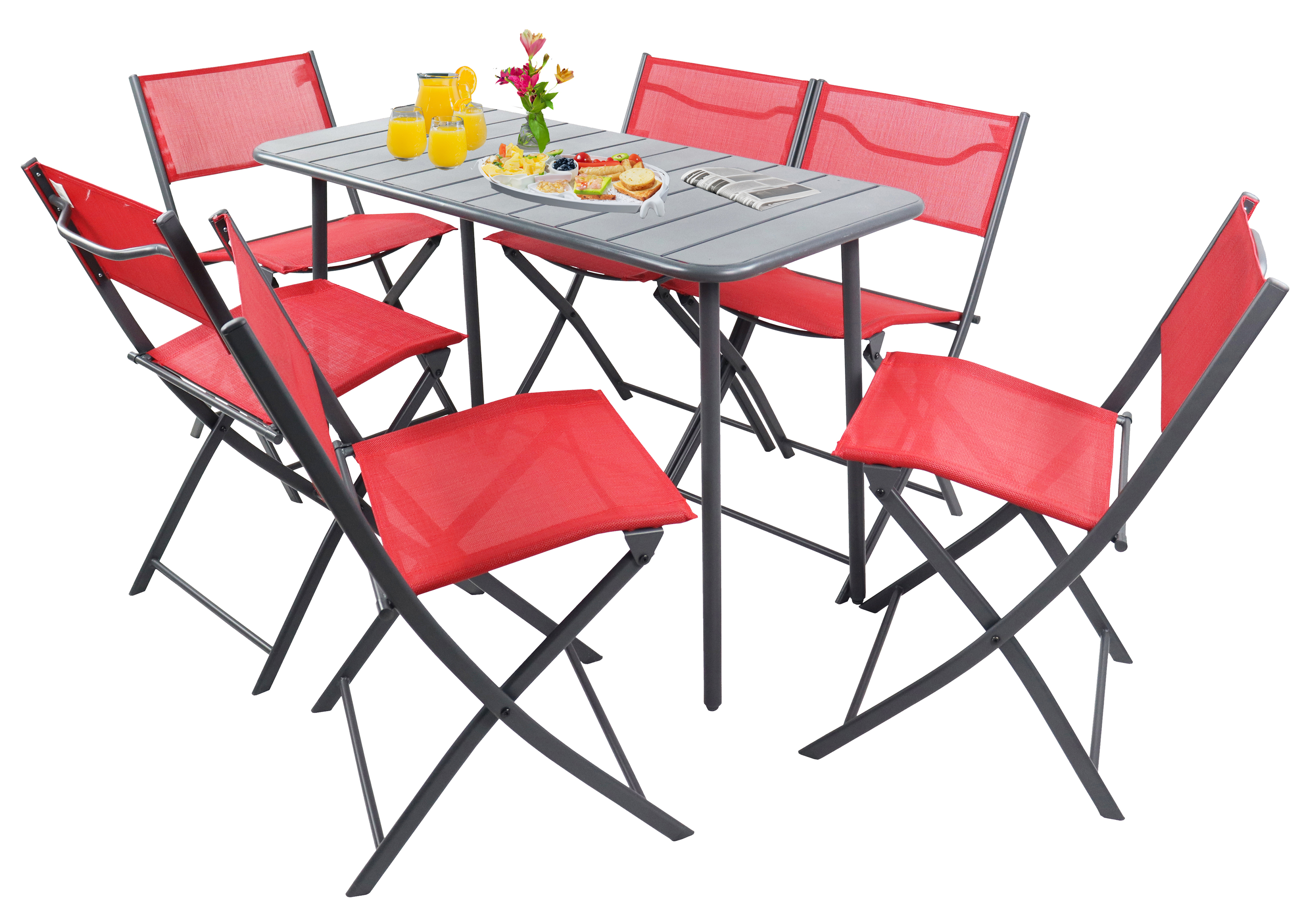 7 pcs. Set de balcon Bistro Set de jardin Sumila | Leroy Merlin