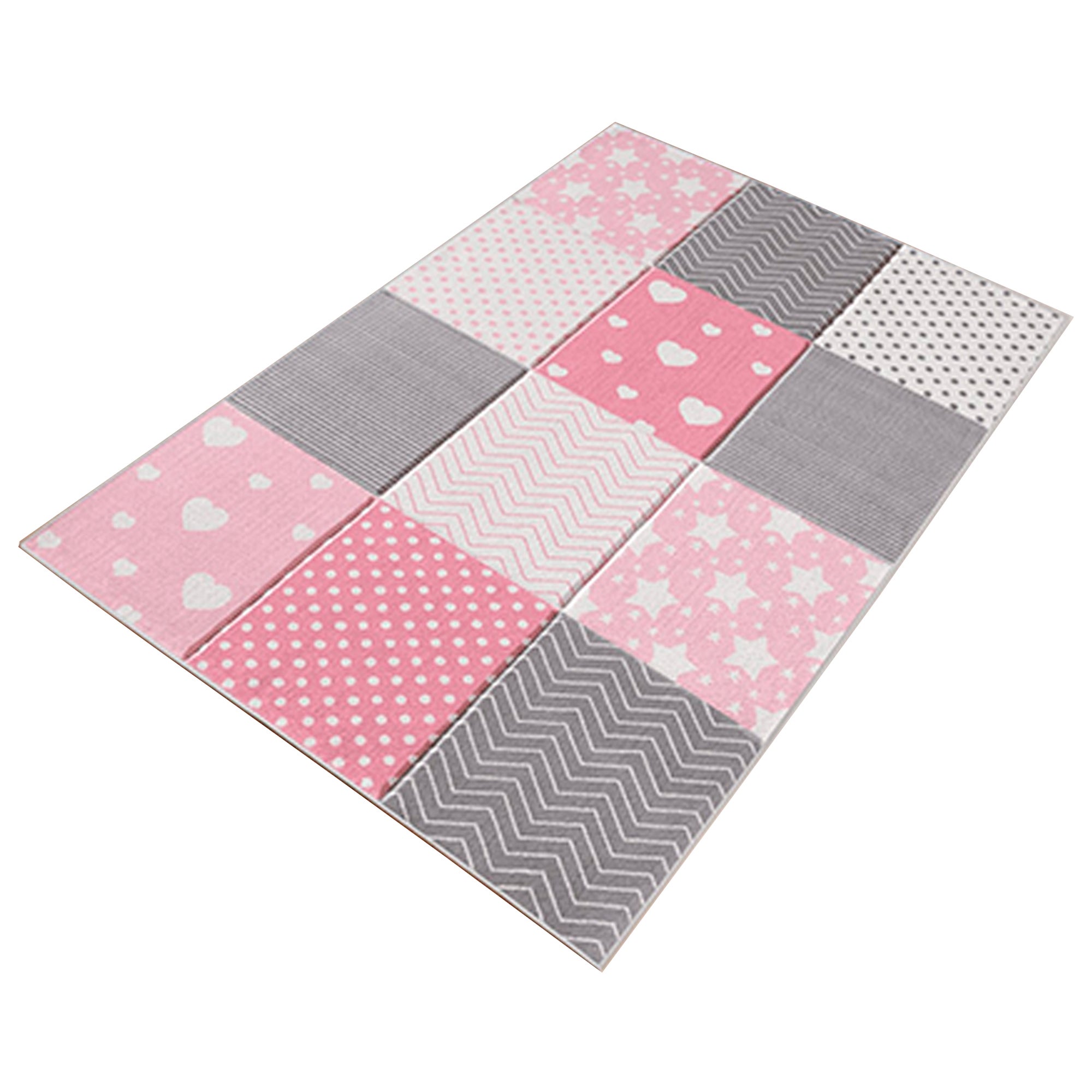 WellHome Tapis salon en polyester Rose - 100x150cm | Leroy Merlin
