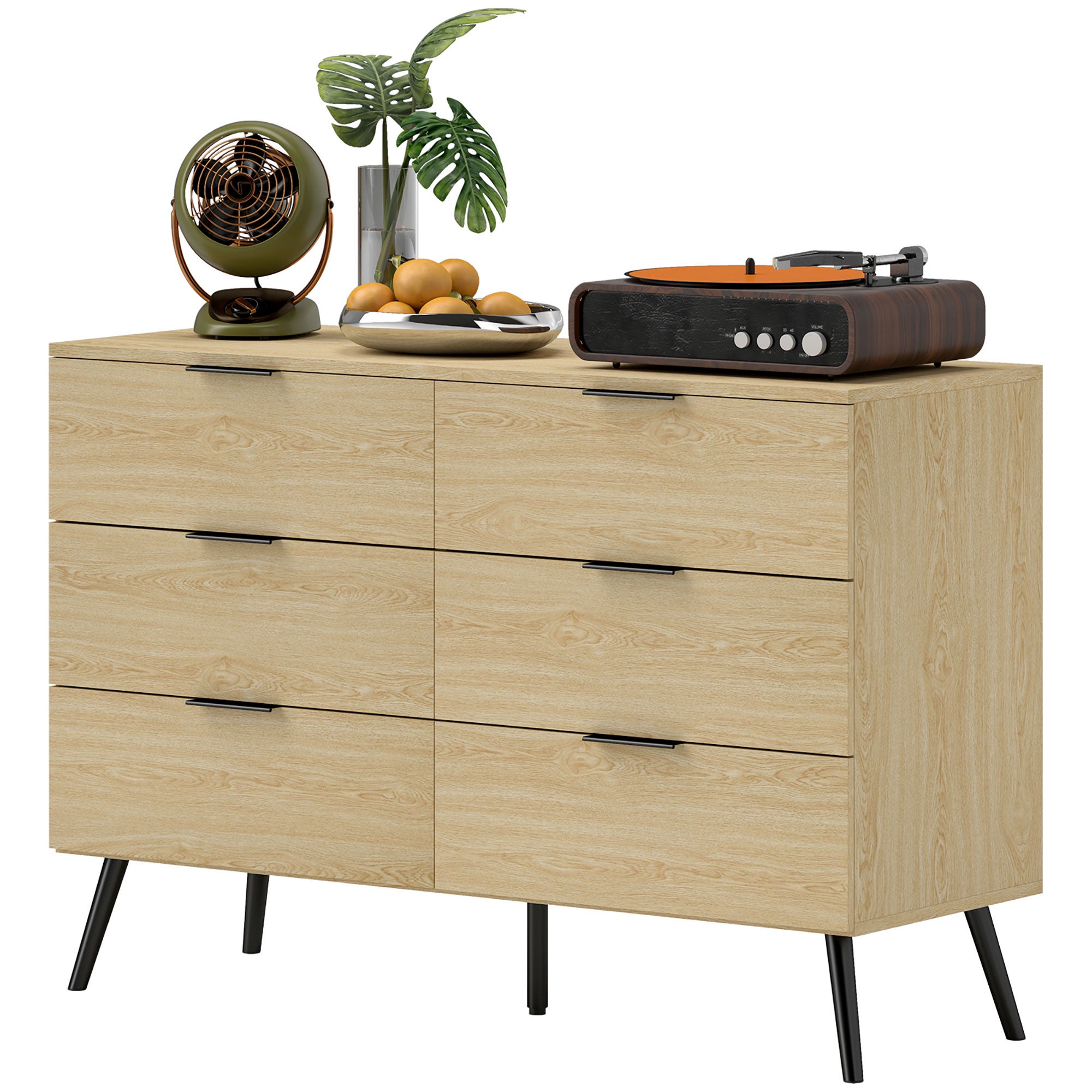 Commode 6 tiroirs Commode moderne pour chambre à coucher avec design ...