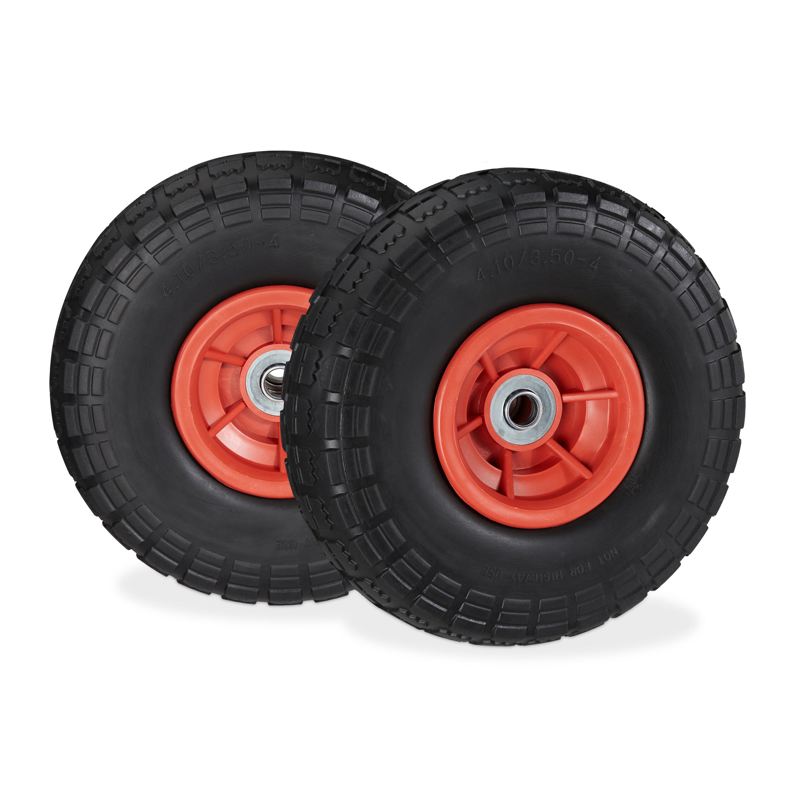 Relaxdays Roue de diable Set de 2 en caoutchouc 260x85, roue en ...