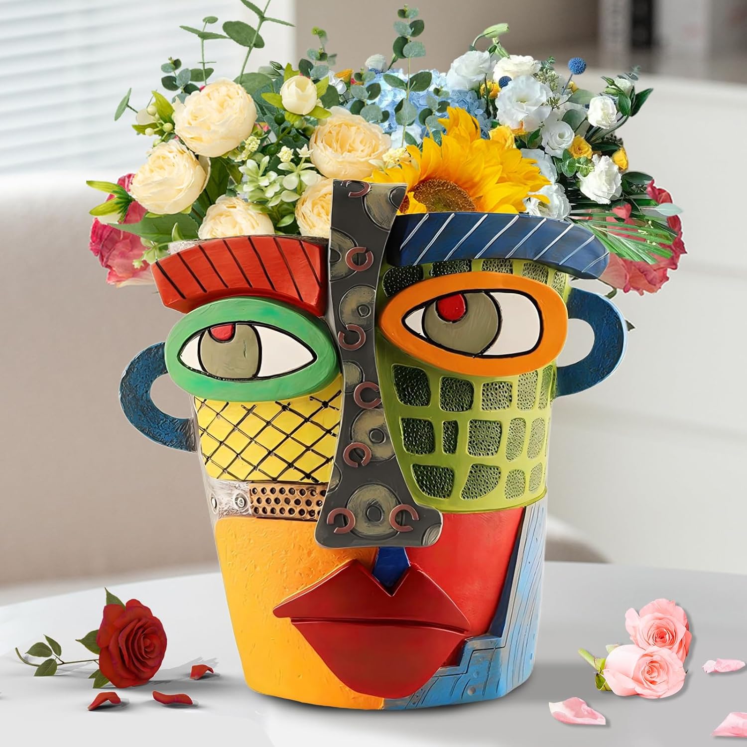 Pots à visage abstrait - Pots fleuris uniques - Pots décoratifs avec ...