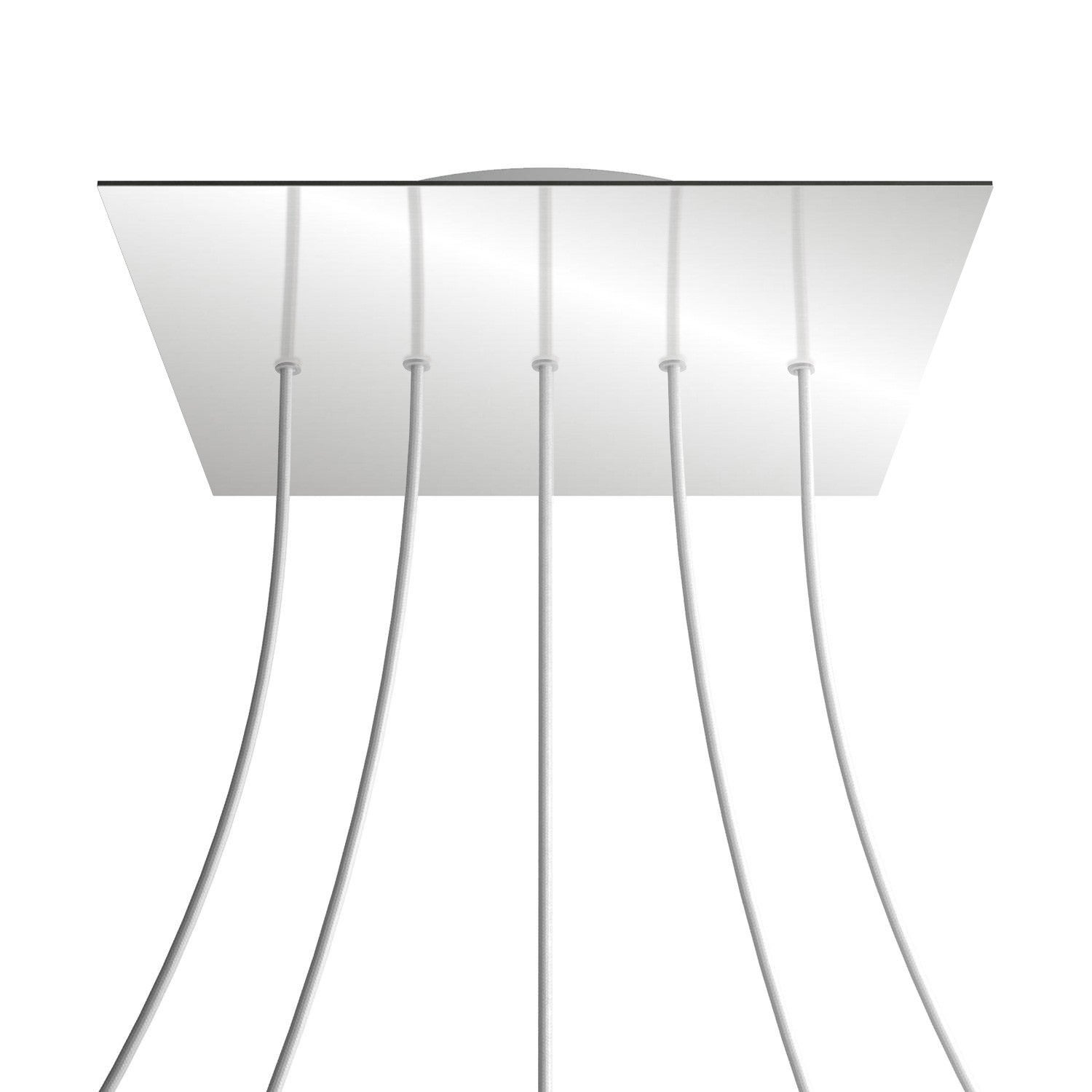 Rosone XXL Rose-One quadrato, 400 mm con 5 fori in linea e 4 fori ...