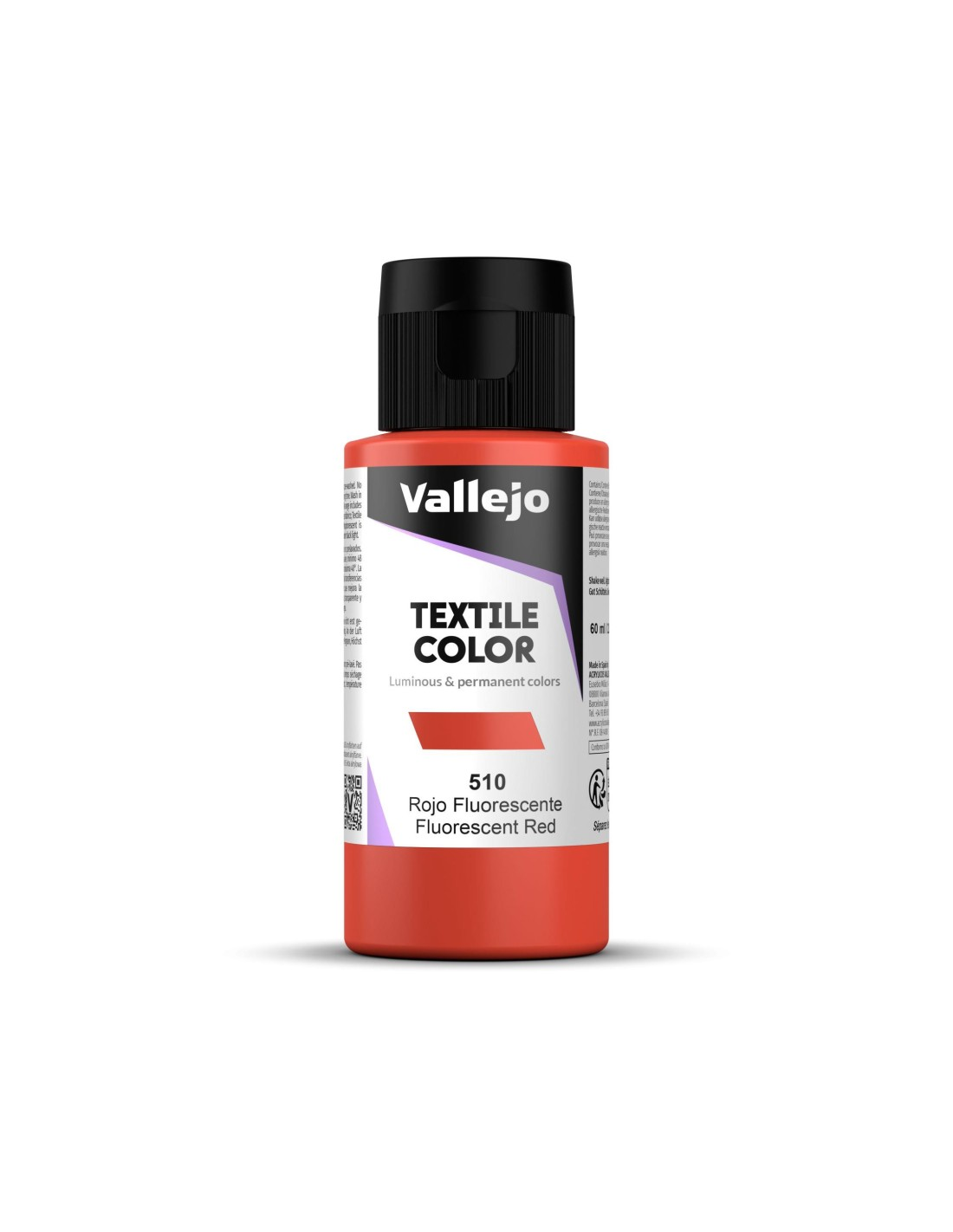 ACRYLICOS VALLEJO - PINTURA TEXTIL ARILICOS VALLEJO 60 ML (Rojo Fluorescente 510) | Leroy Merlin