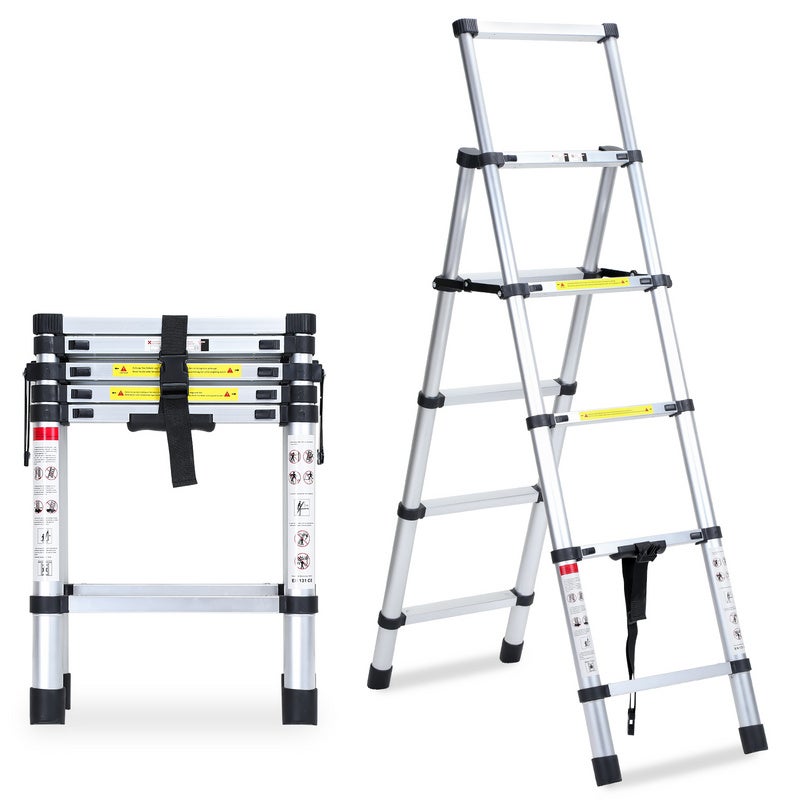 Escalera telescópica hasta 150 kg Escalera estable de tijera de ...