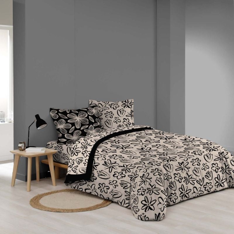 Paris Prix - Parure De Drap 4 Pièces "laurette" 140x190cm Beige | Leroy ...