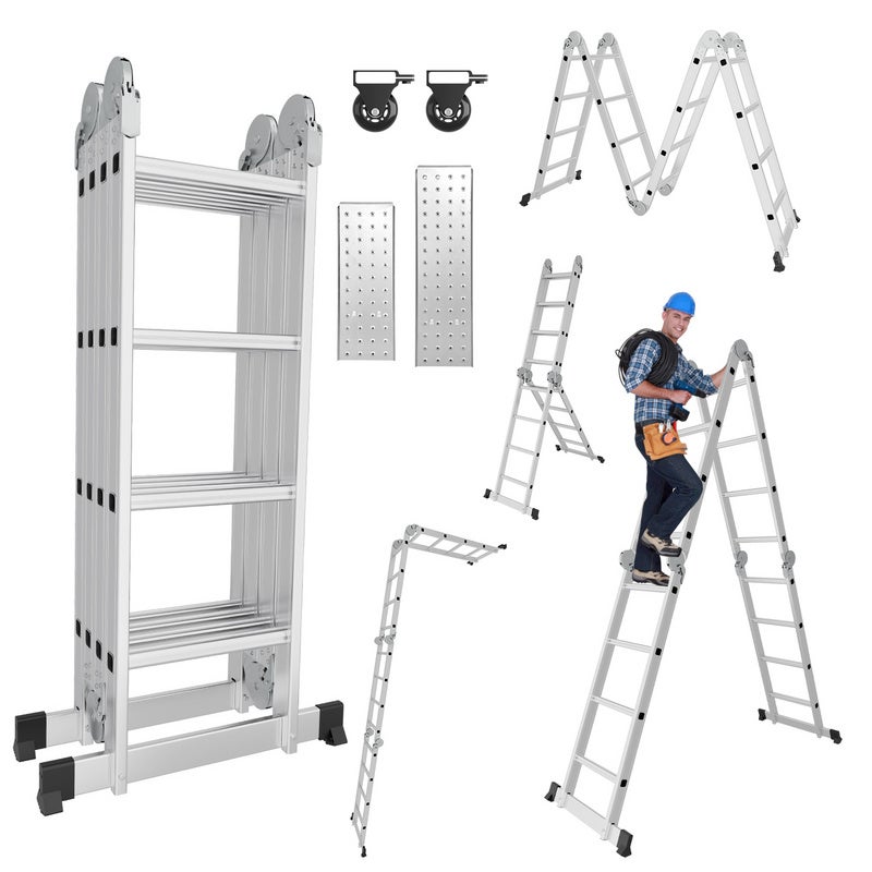 Echelle multifonctionnelle Echelle pliante Echelle télescopique 4x4 ...