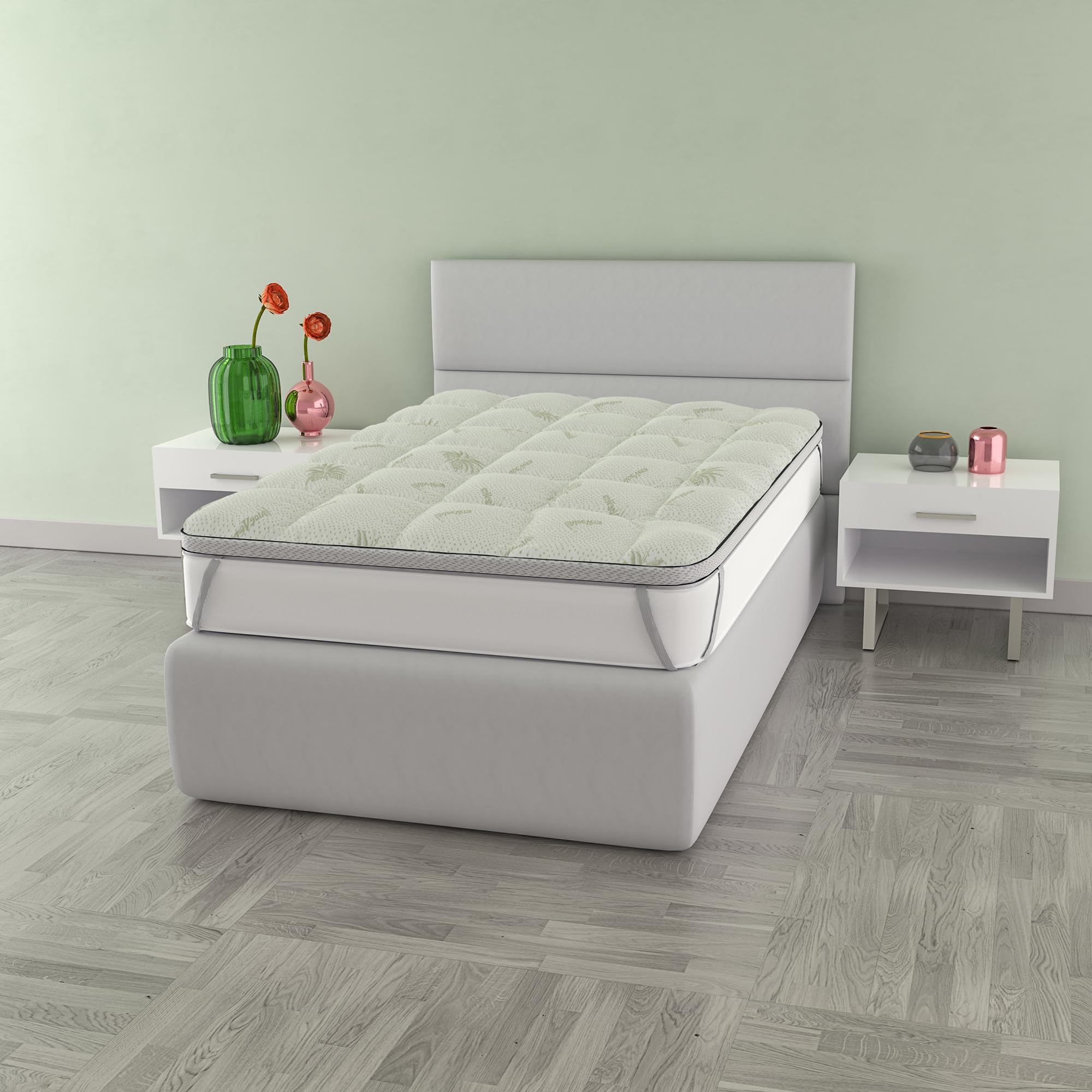 TOPPER WELLNESS TRAPUNTATO CON ELASTICI, Piazza e mezza 120x195cm ...
