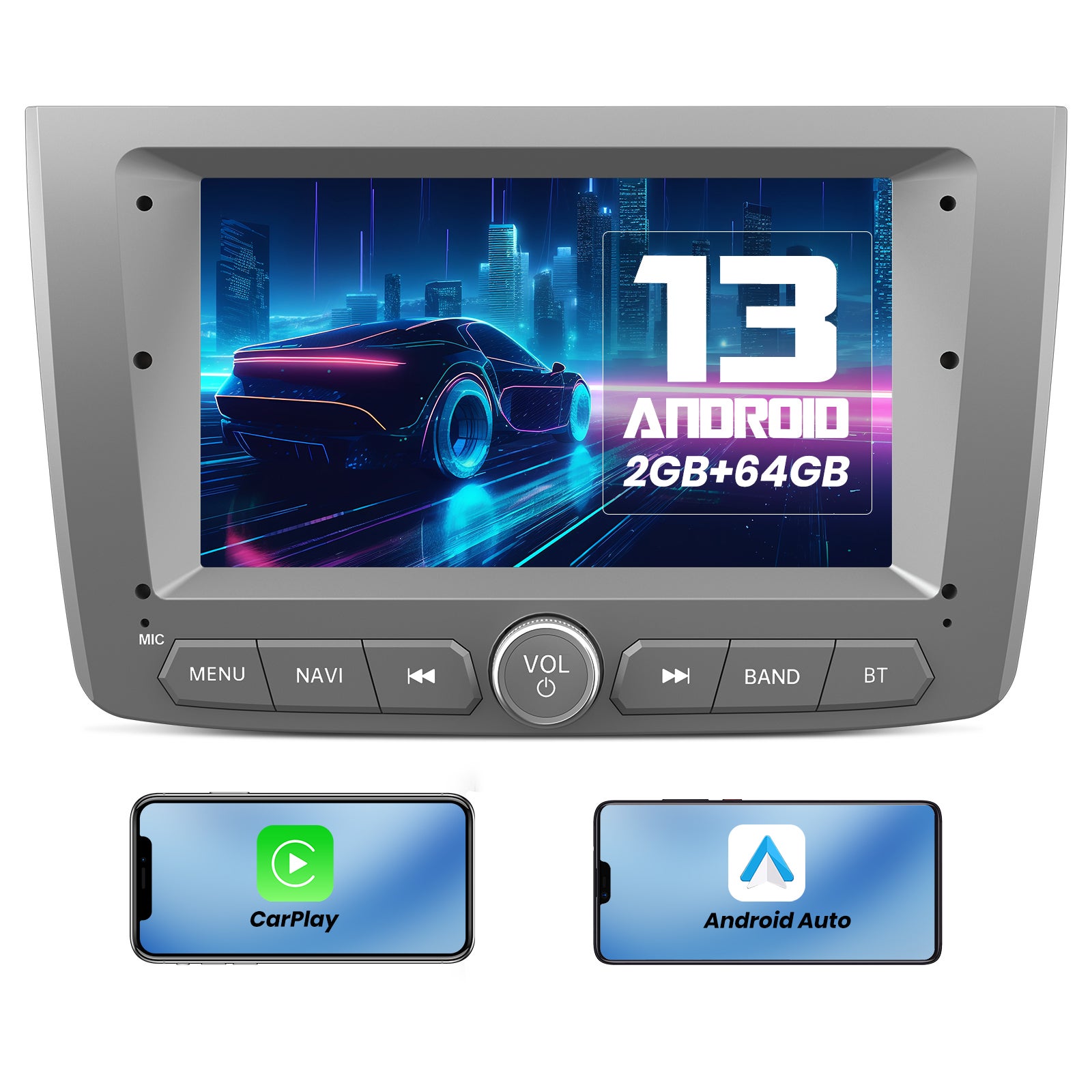 JUNSUN Autoradio Android 13 per Alfa Romeo Mito (2008-2019) – 2 GB + 64 GB – GPS, CarPlay, WiFi ...