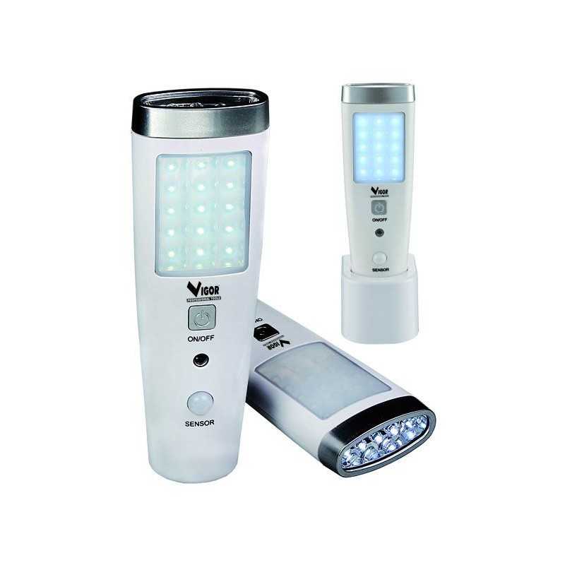 Vigor Leon Li-Ion Lampe de Secours Lampe de Poche Led 5+15 | Leroy Merlin