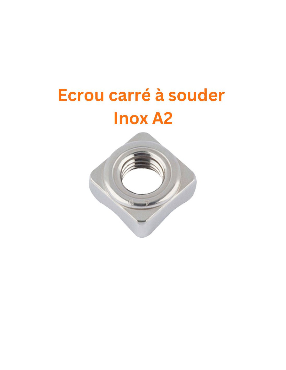 Ecrou carré à souder M5 9X9X4.2 Inox A2-1 pièce | Leroy Merlin