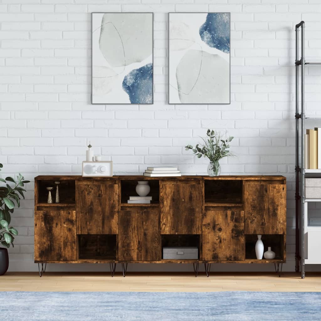 Maison Exclusive - Buffets 3 pcs Chêne fumé Bois d'ingénierie | Leroy ...