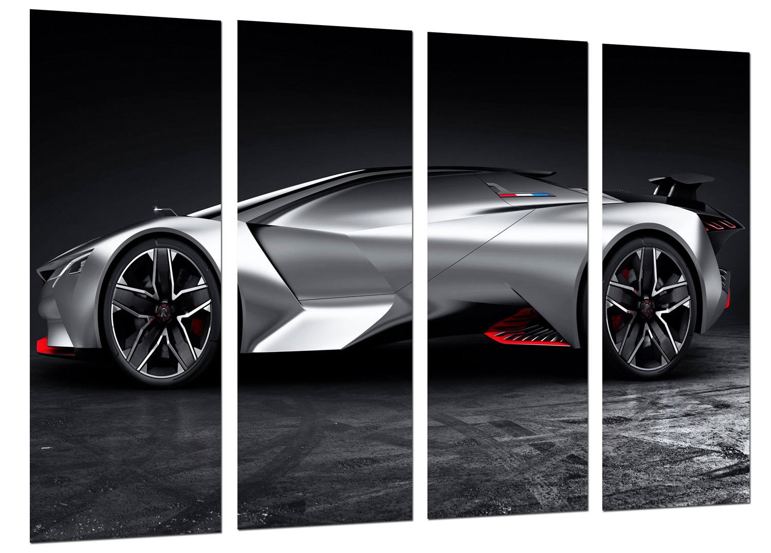 Set Cuadros Coche deportivo, Peugeot Vision Gran Turismo, impresión digital sobre madera | Leroy ...