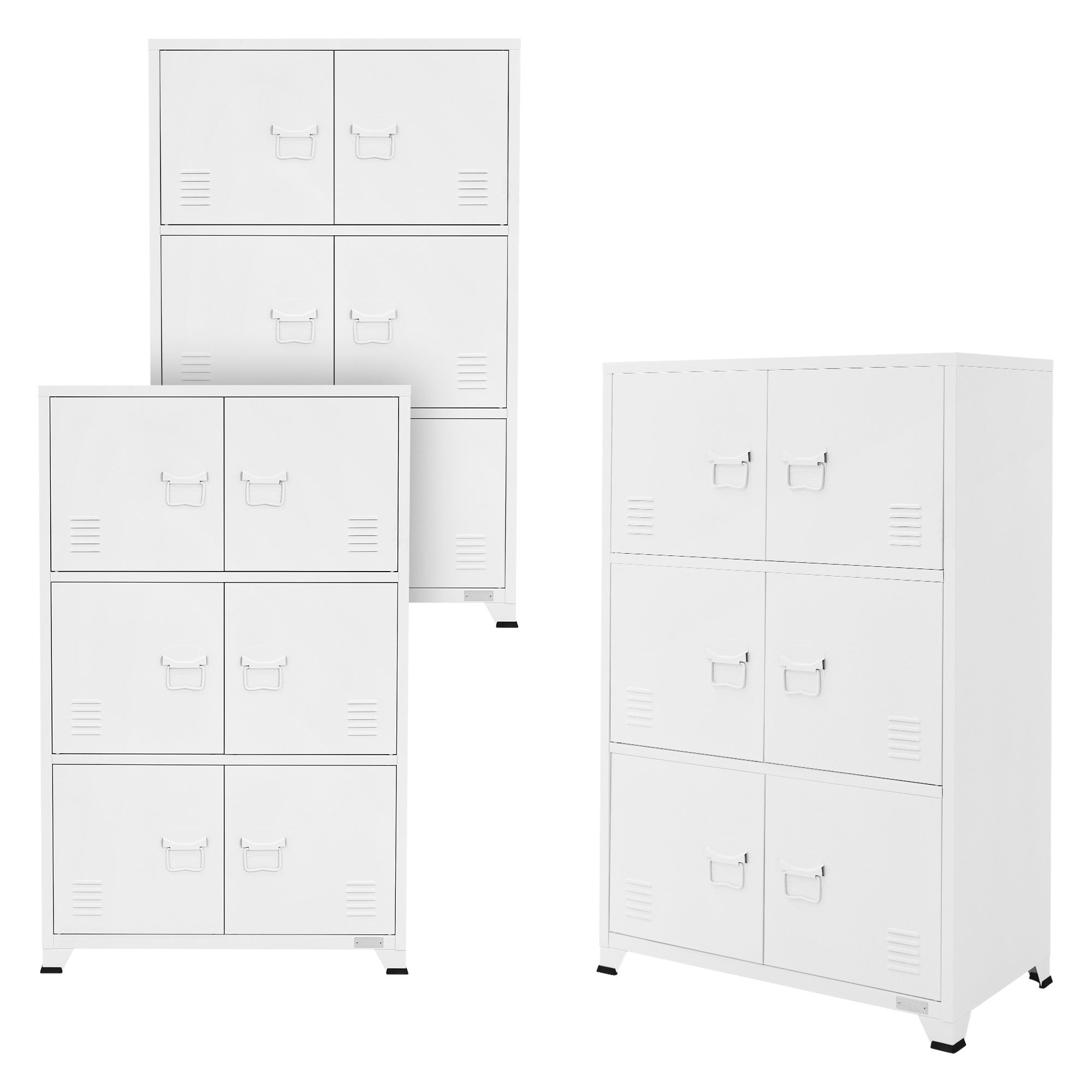 Lot de 3 armoires de bureau Armoire de classement Armoire en acier avec ...