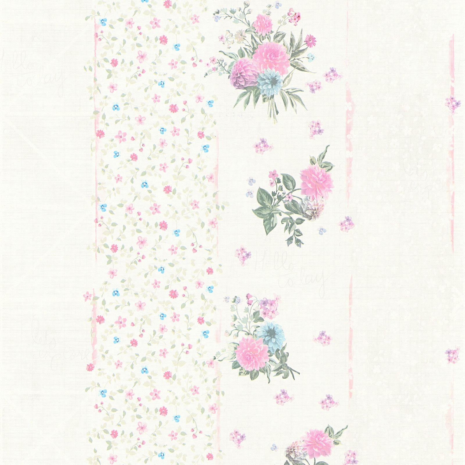 Papier peint blanc crème et rose romantique Tapisserie Shabby Chic ...