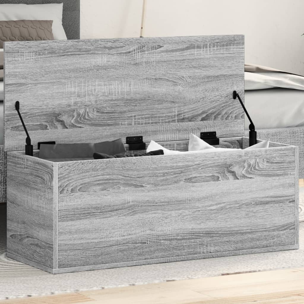 Caja de almacenamiento gris Sonoma 90x35x35 cm de madera contrachapada ...